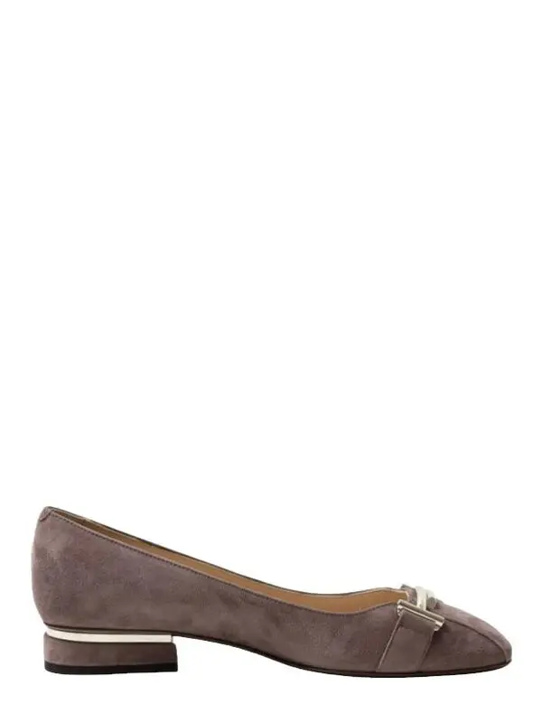 TOD'S Logo Embellished Low-heeled Shoes - Brown