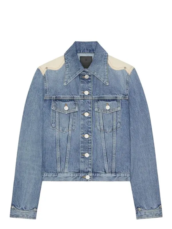 Givenchy Collared Button-up Denim Jacket - Denim Blue