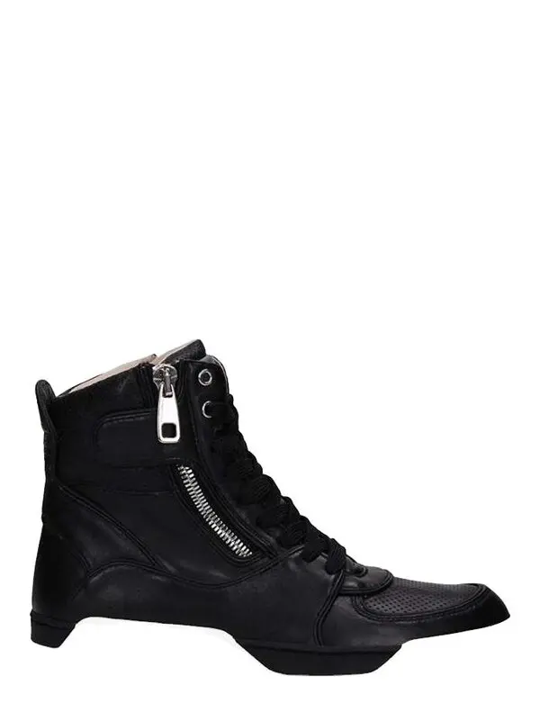 Dolce & Gabbana High-top Sneakers With Side Zipper - Black