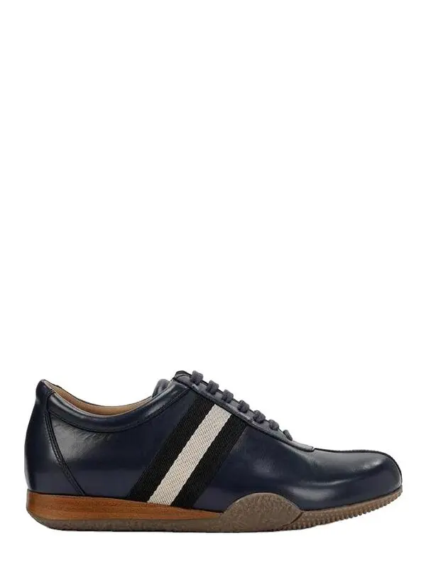Bally Logo Striped Leather Lace-up Sneakers - Black