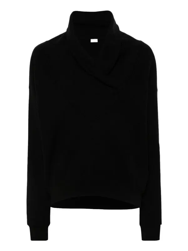Saint Laurent V-neck Drop Shoulder Hoodie - Black