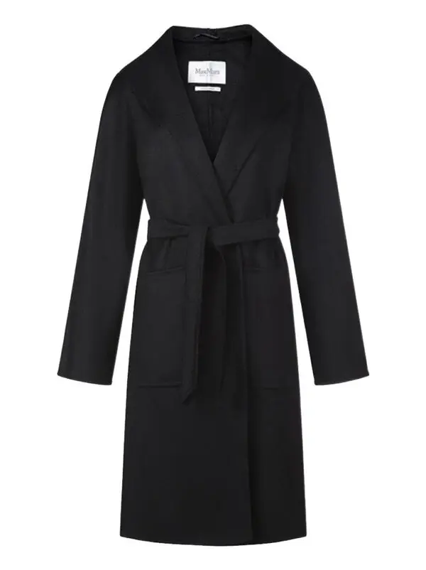 Max Mara Belted Lapel Coat - Black
