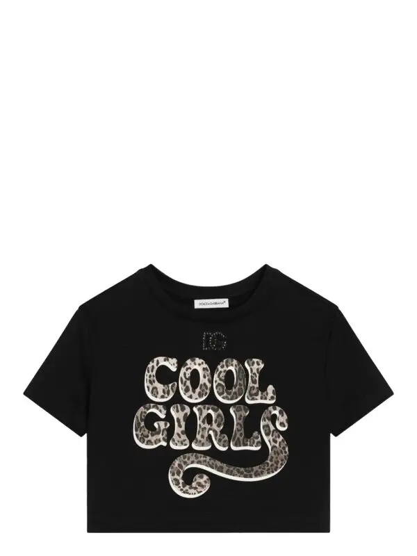 Dolce & Gabbana Short Sleeve Crew Neck Top - Black