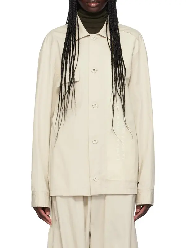 MAISON MARGIELA Cream Canvas Stitch Shirt Jacket - Nude