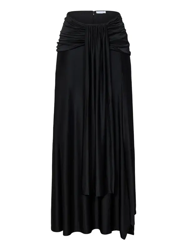 Rabanne Gathered Detailed Midi Skirt - Black