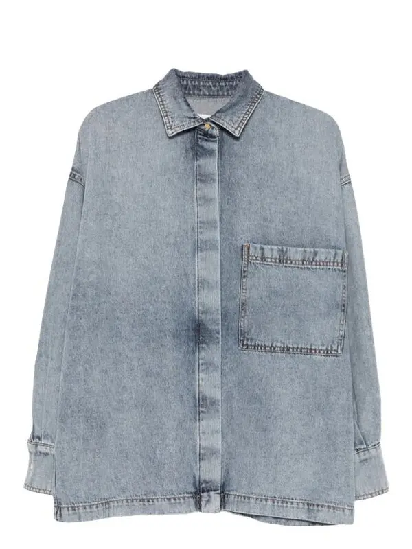DARKPARK Jenny Denim Boxy Shirt - Gray