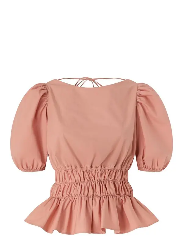 Pinko Puff Sleeve Ruffle Top - Pink