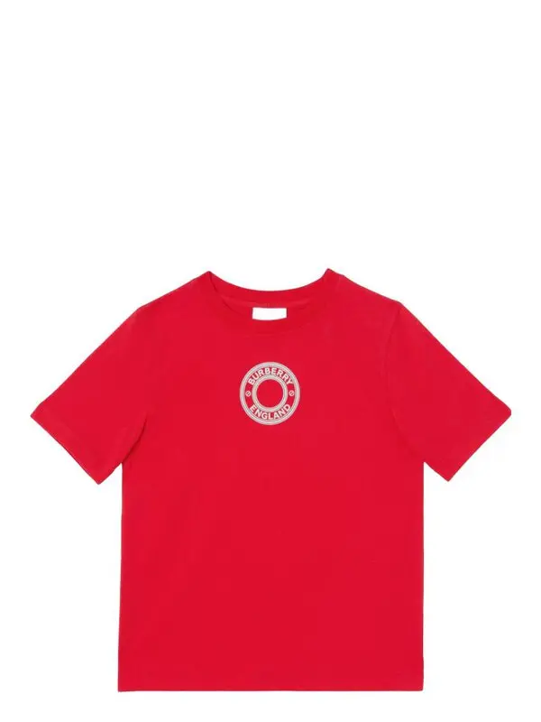 Burberry Logo Print Cotton T-shirt - Red