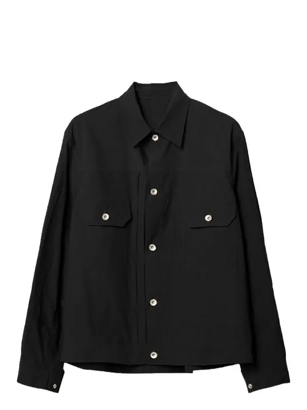 Sacai High Neck Button-up Jacket - Black