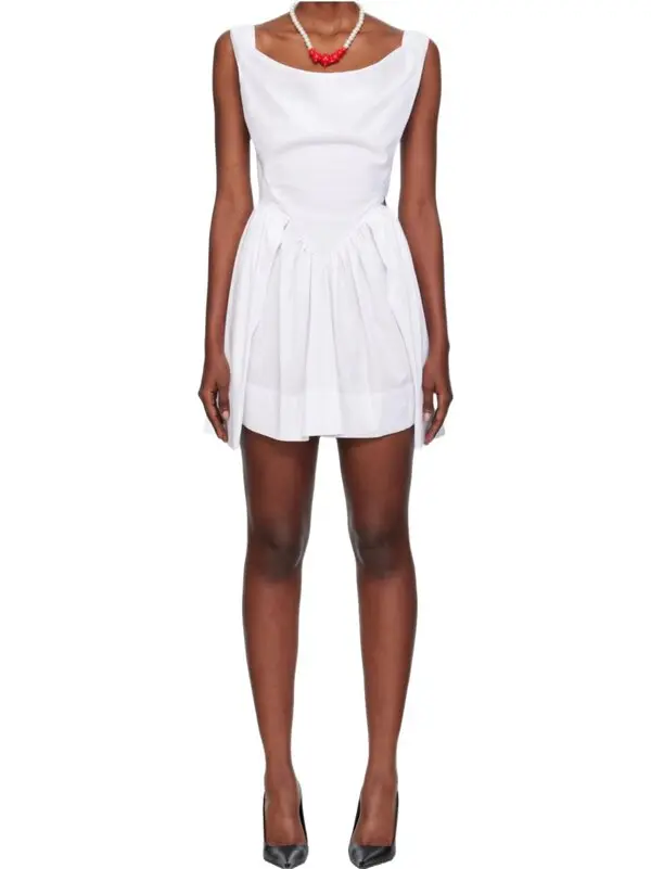 VIVIENNE WESTWOOD Orb Embroidered Mini Dress - White