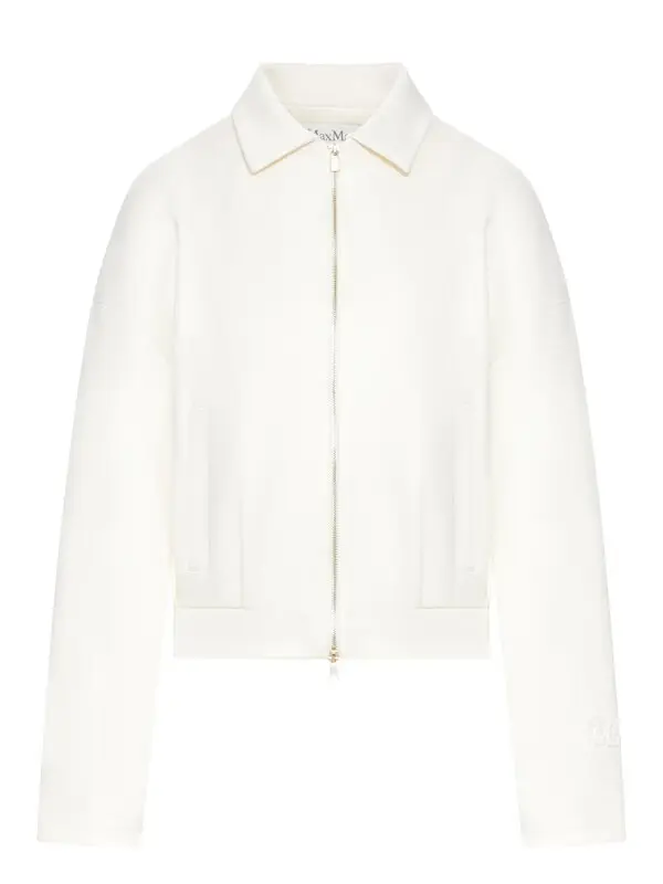 Max Mara Collared Zip-up Jacket - White