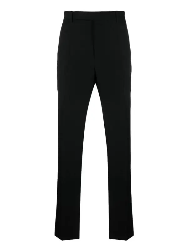 Saint Laurent Button Detailed Straight Leg Trousers - Black