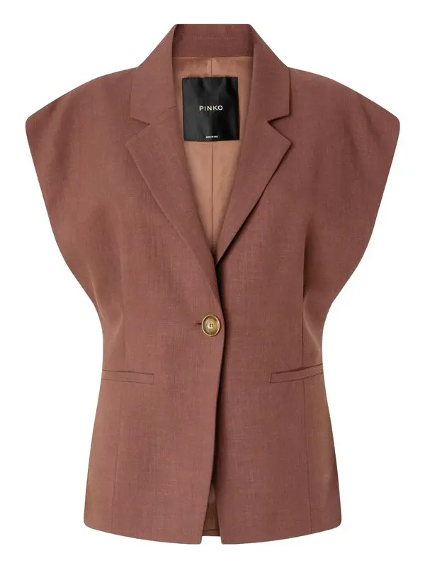 Pinko Single-breasted Sleeveless Blazer - Brown