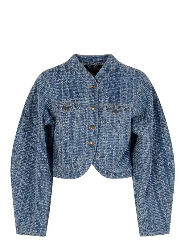 ROTATE BY BIRGER CHRISTENSEN Long Sleeve Textured Jacket - Blue
