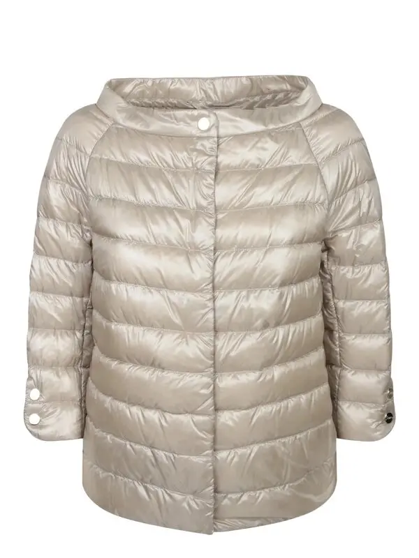 Herno Collarless Quilted Jacket - Nude