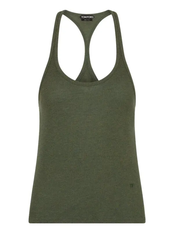 TOM FORD Racerback Ribbed Tank Top - Green
