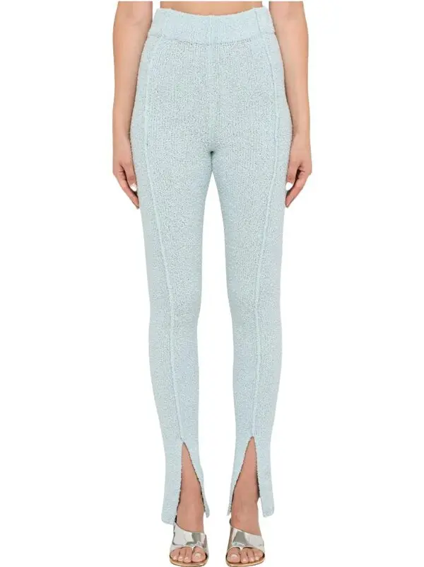 ROTATE BY BIRGER CHRISTENSEN Knitted Casual Pants With Flared Leg Openings - White