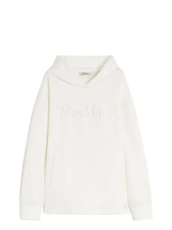 Max Mara Logo Embroidered Hoodie - White