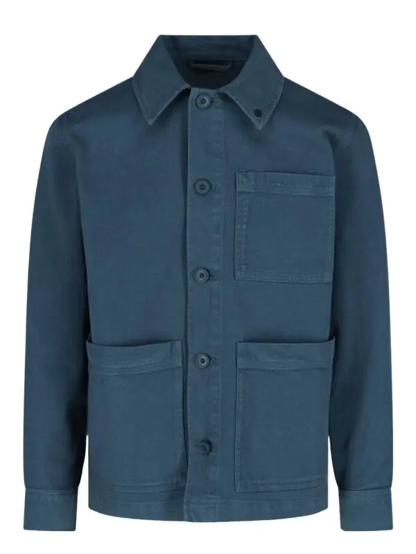 Closed Patch-pocket Utility Jacket - Blue
