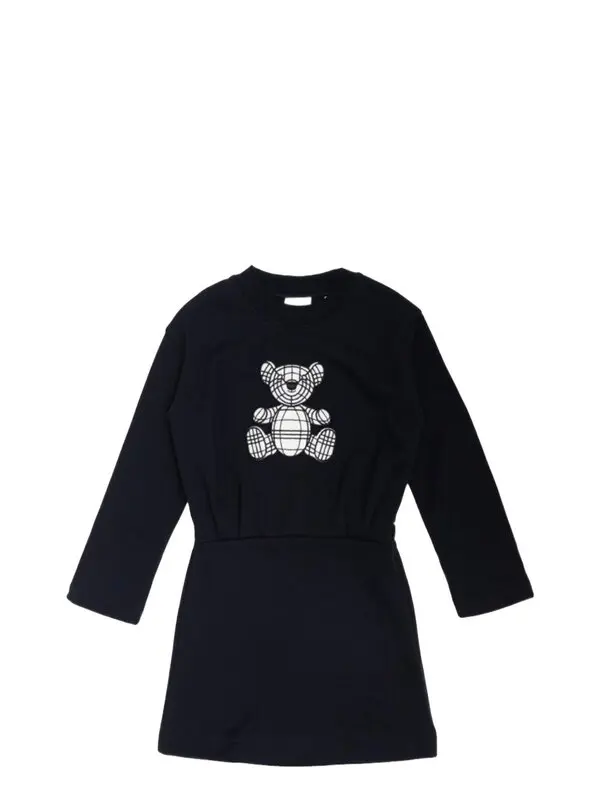 Burberry Thomas Bear Appliqué Cotton Dress - Blue
