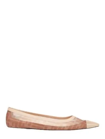 Fendi Colibrì Pointed Toe Ballerinas With Ff Pattern - Pink