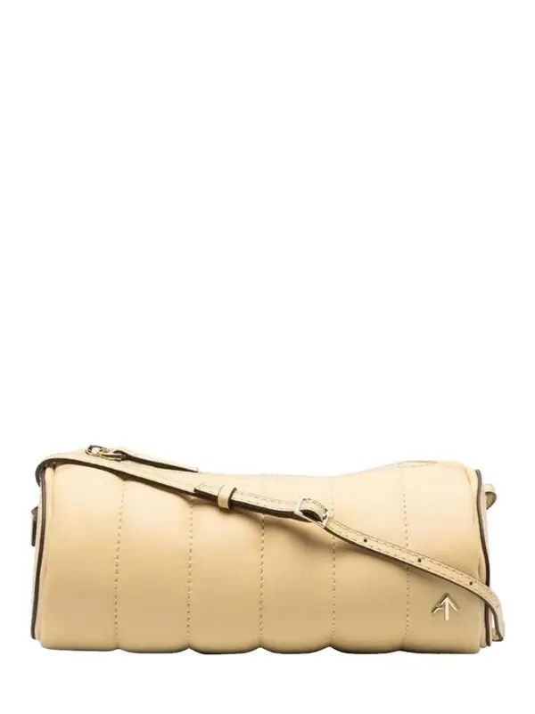Manu Atelier Logo Plaque Padded Shoulder Bag - Nude