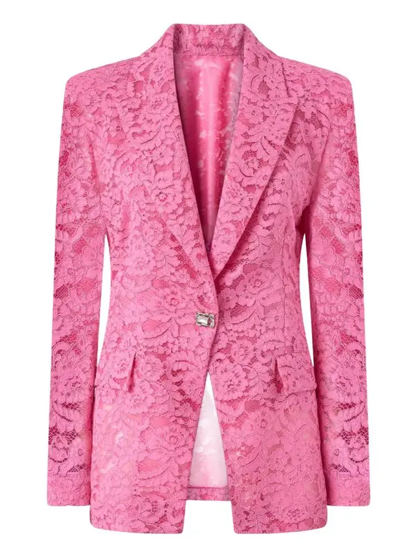 Pinko Lace Single-breasted Jacket - Pink
