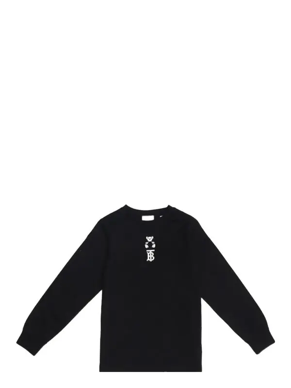 Burberry Logo-print Organic Cotton Long Sleeve T-shirt - Black
