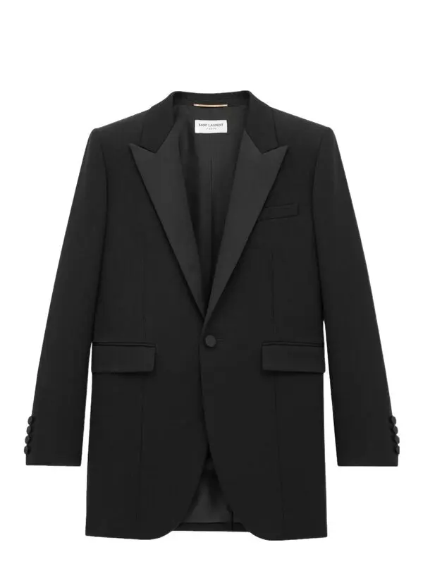 Saint Laurent Tuxedo Single-breasted Jacket With Peak Lapels - Black