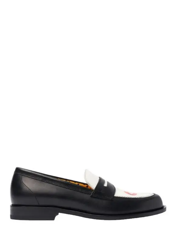 SCAROSSO Loafers With Graphic Detail - Black