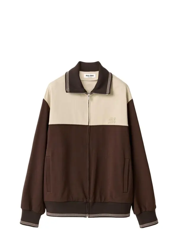 Miu Miu Zipped Sweatshirt - Cocoa/sand Color