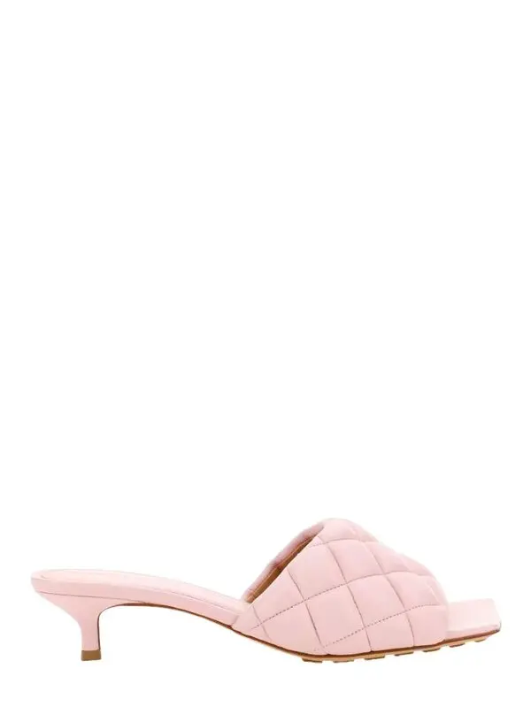 Bottega Veneta Padded Quilted Heeled Sandals - Pink