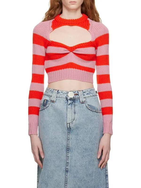 Marni Striped Cut-out Knitted Jumper - Multicolor