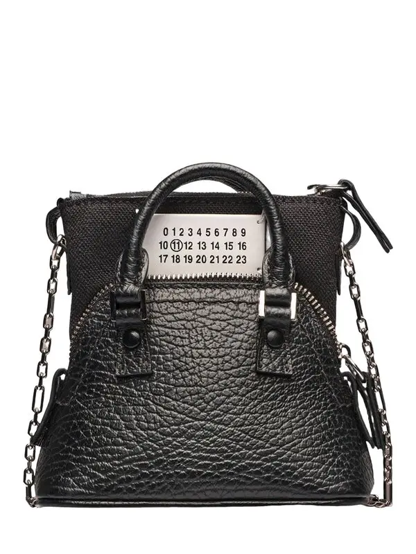 MAISON MARGIELA Numbers Patch Zipped Mini Shoulder Bag - Black
