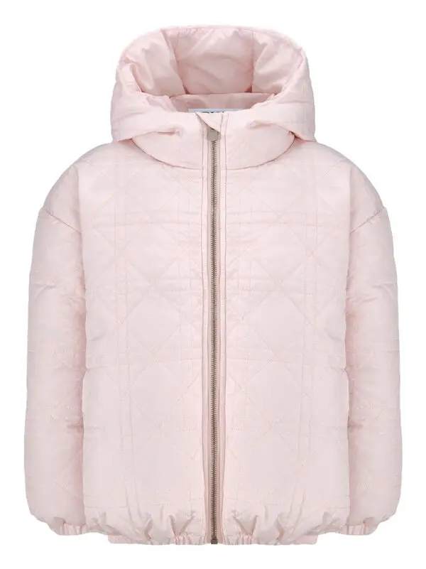 Dior Quilted Down Jacket With Hood - Pale Pink