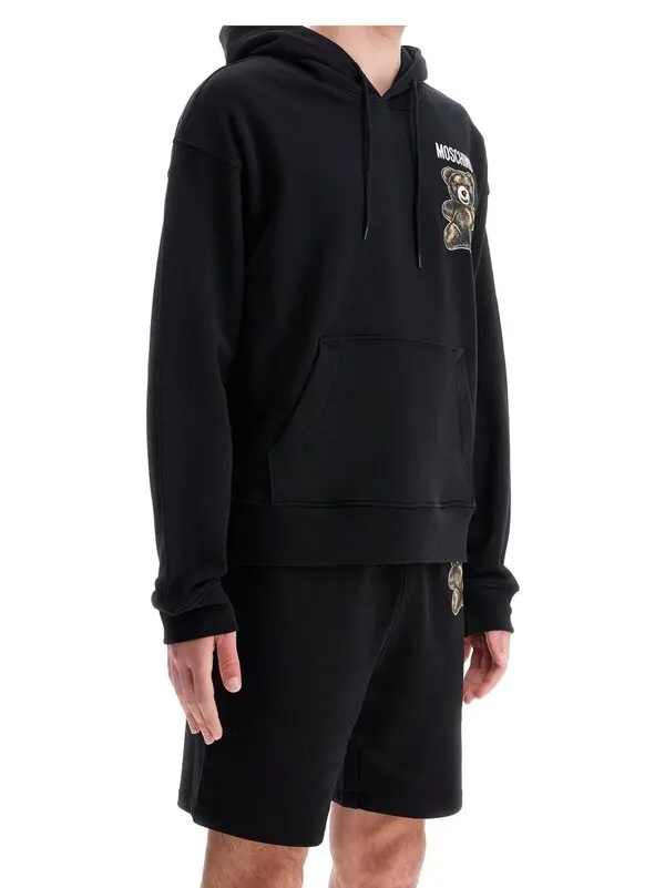 Moschino Teddy Print Hoodie - Black