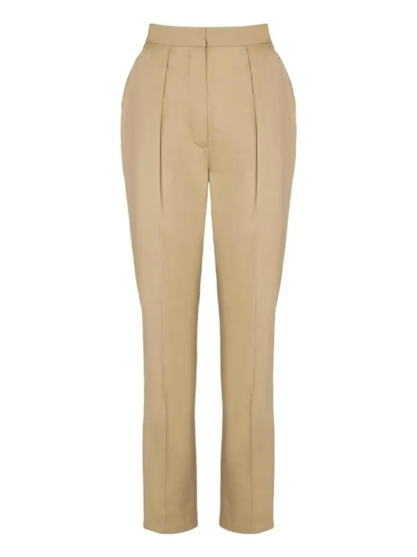 Balmain Gabardine Darted 7/8 Trousers - Beige