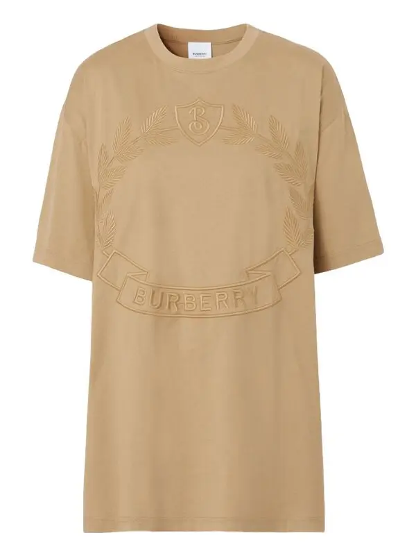 Burberry Embroidered Cotton T-shirt - Brown