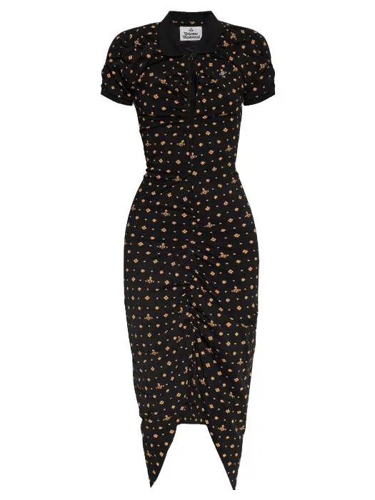 VIVIENNE WESTWOOD Orb Embroidered Midi Dress - Black