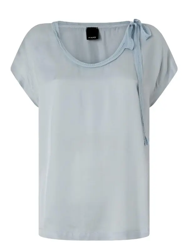 Pinko Cape-sleeve Crewneck Top - Gray