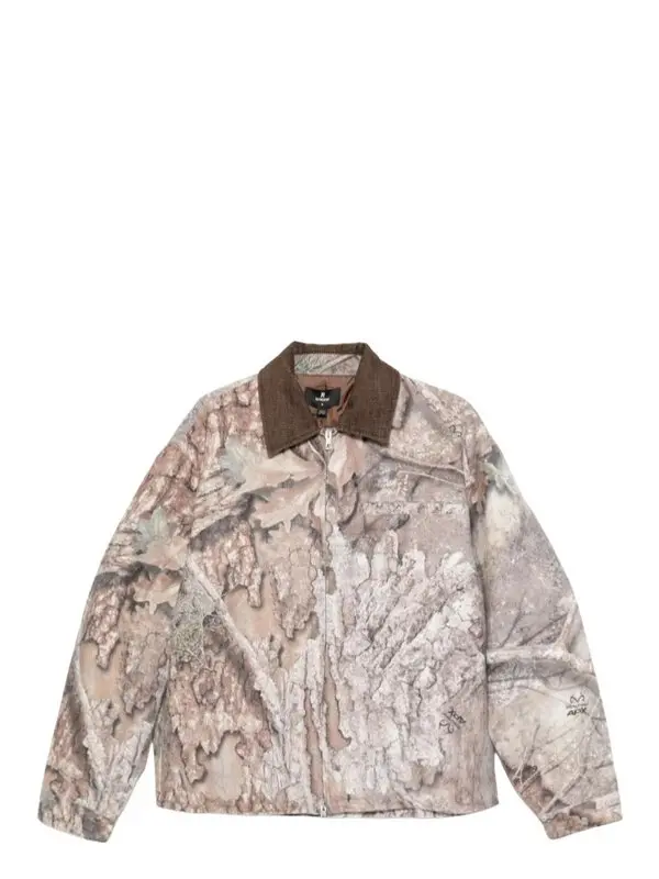 REPRESENT Quilted Jacket With Corduroy Collar - Neutrals/brown