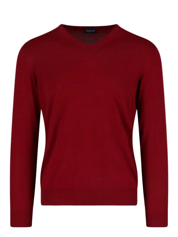 DRUMOHR V-neck Knit Pullover - Red