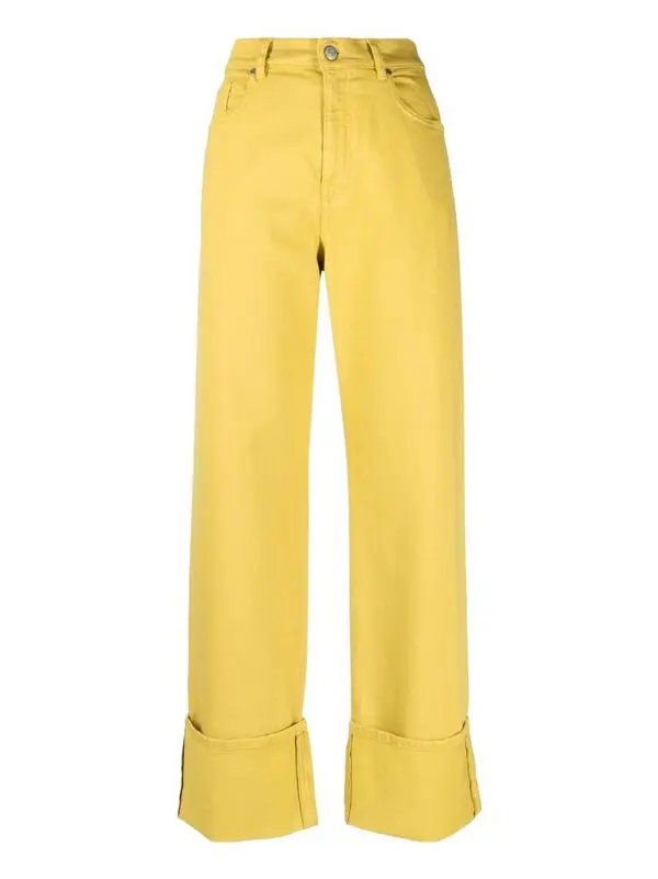 P.a.r.o.s.h Logo Straight Casual Pants - Yellow