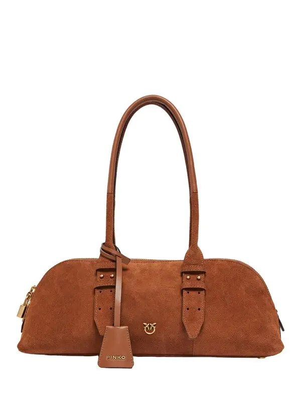 Pinko Bowling Baguette Large Shoulder Bag - Brown