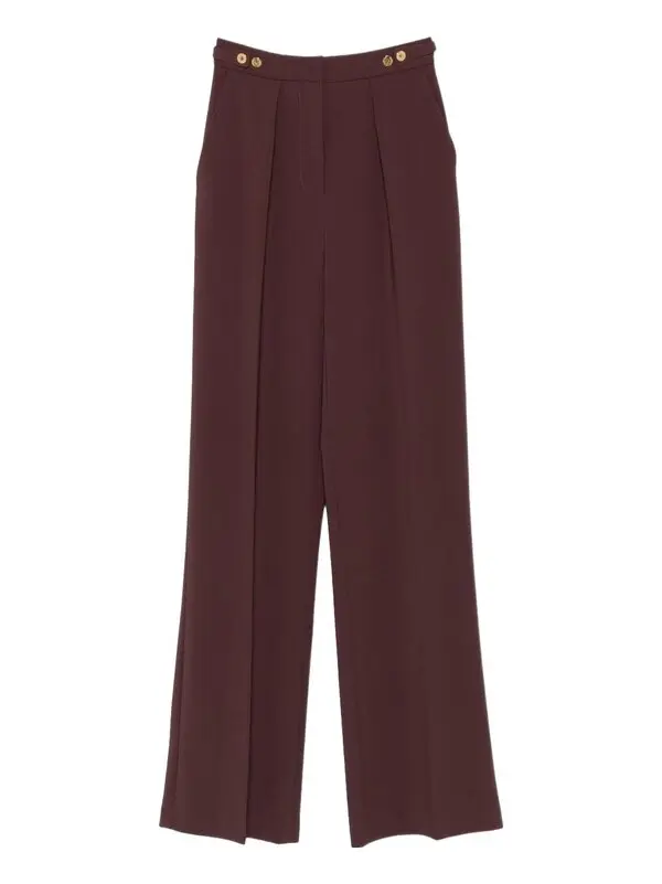Elisabetta Franchi Embellished Crepe Wide-leg Trousers - Red