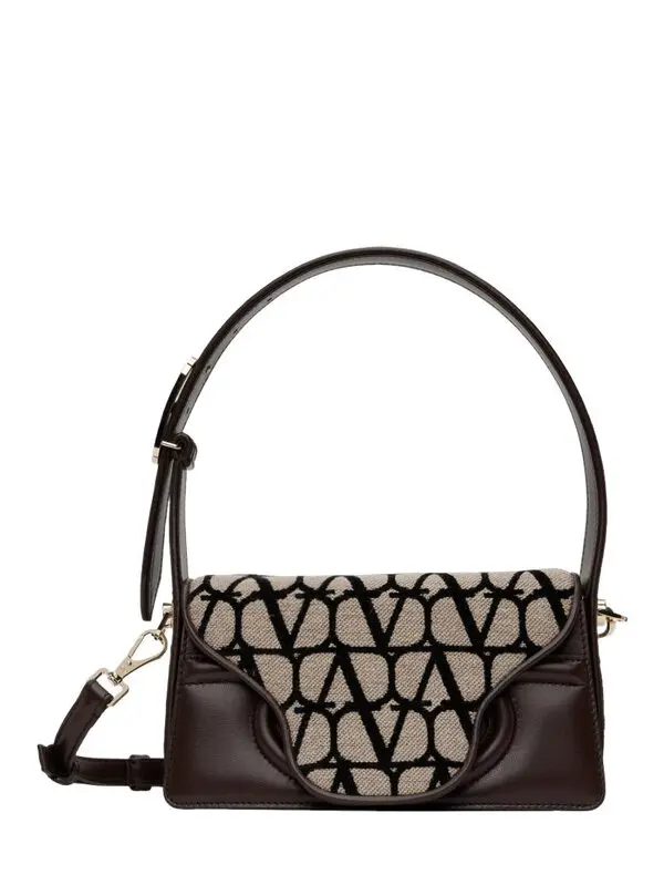 Valentino Garavani Le Grand Deuxième Logo Plaque Shoulder Bag - Black