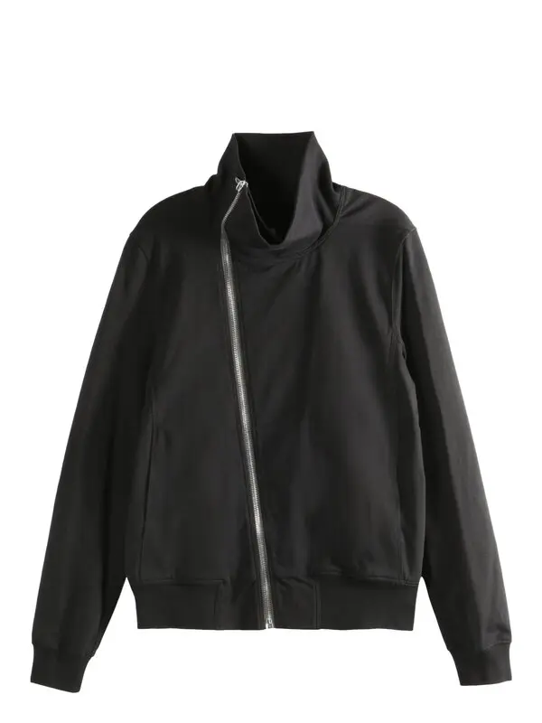 Rick Owens Long-sleeved Zip-up Jacket With Stand Collar - Black
