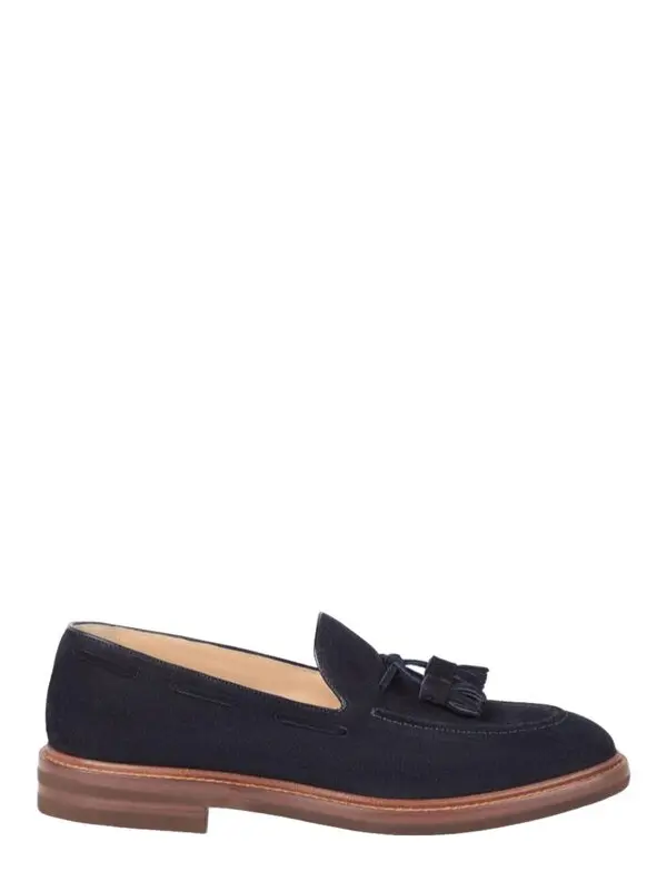 Brunello Cucinelli Tassel Detailed Almond-toe Loafers - Black