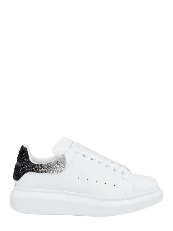 Alexander McQueen Oversized Lace-up Sneakers With Crystal Embellishments - White/grey