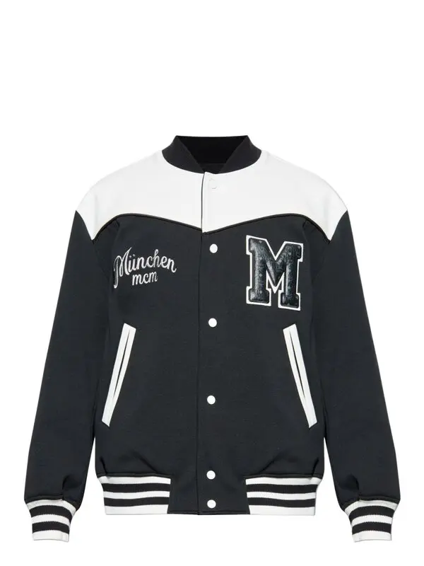 Mcm München Varsity Bomber Jacket - Black